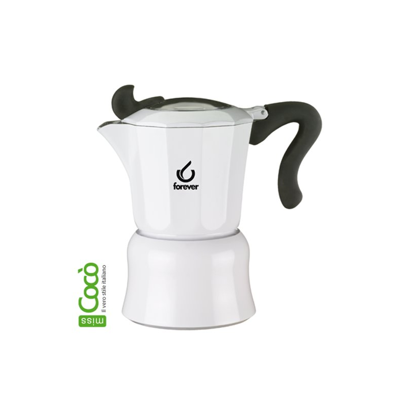 moka pot 3 cups,forever,miss coco white